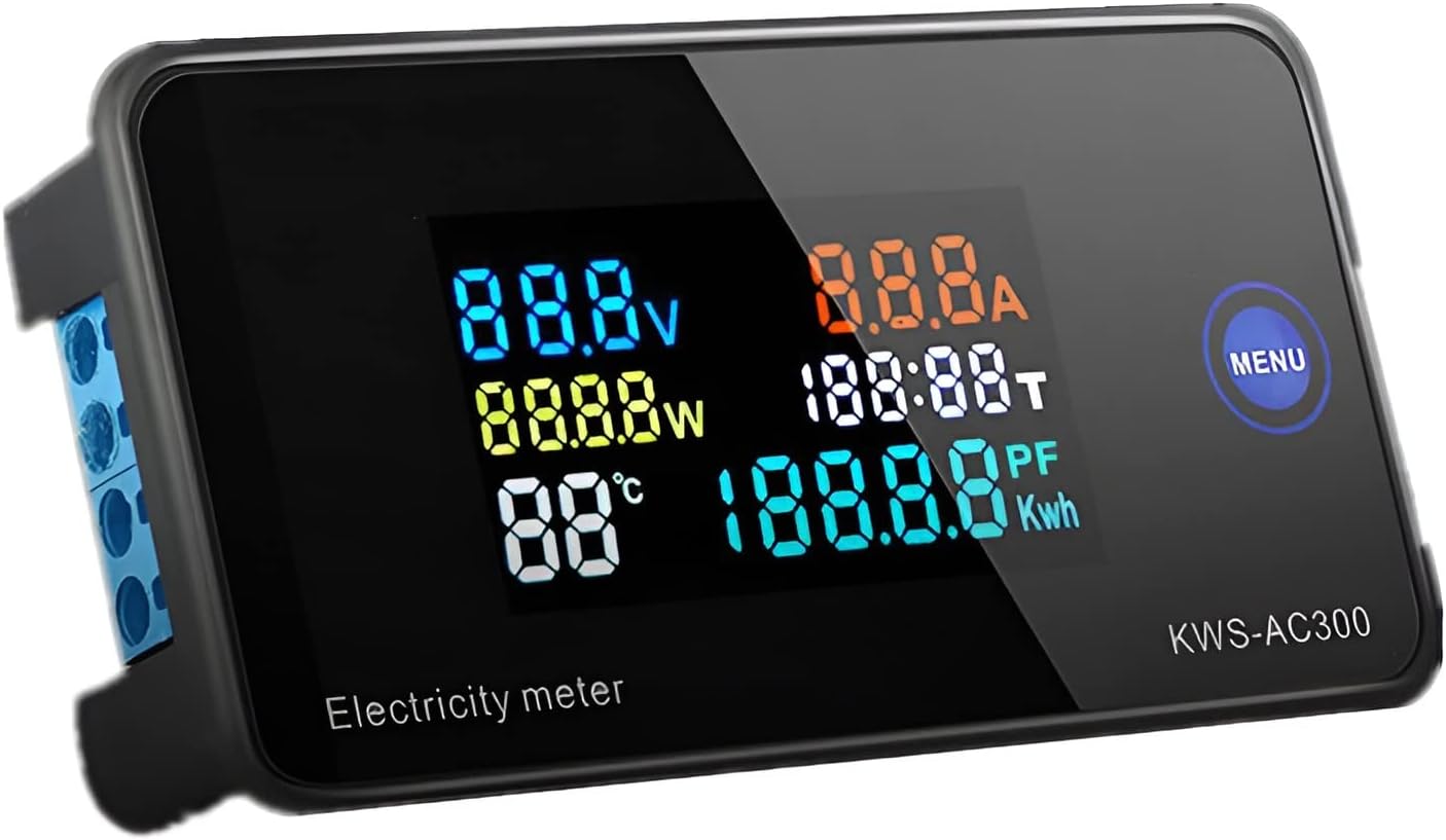 Serplex® Energy Meter, Voltmeter, 7 in 1 AC 50-300V 100A Watt Meter ...