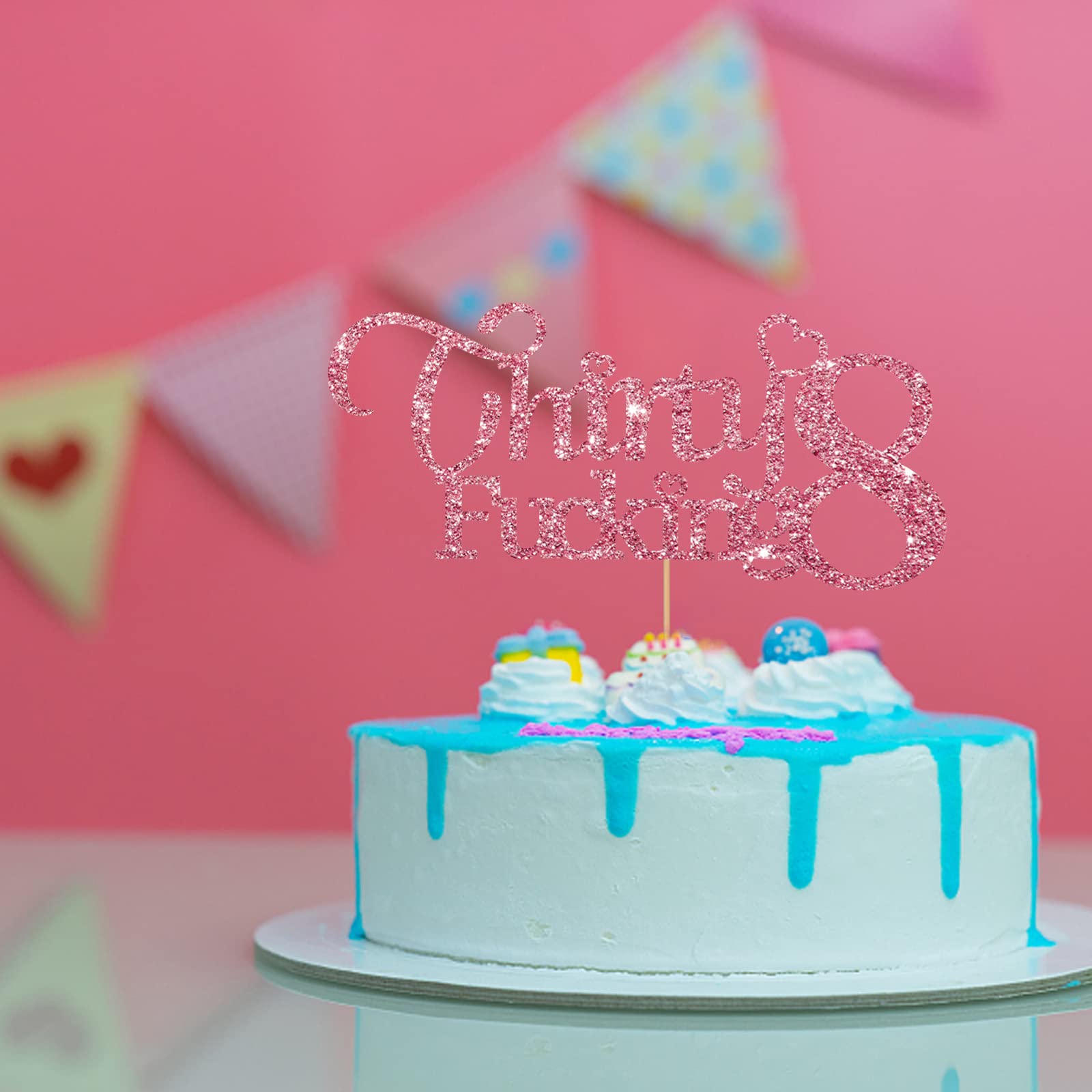 Snapklik.com : Rose Gold Glitter Thirty Eight Cake Topper, Happy 38th ...