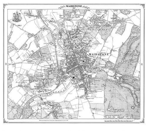Maidstone 1865 Heritage Cartography Victorian Town Map: Amazon.co.uk ...