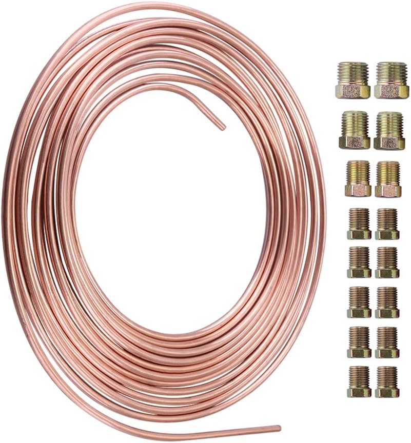 Amazon.com: UOIENRT 25 Ft. 3/16 In Copper Nickel Brake Line Tubing Kit ...