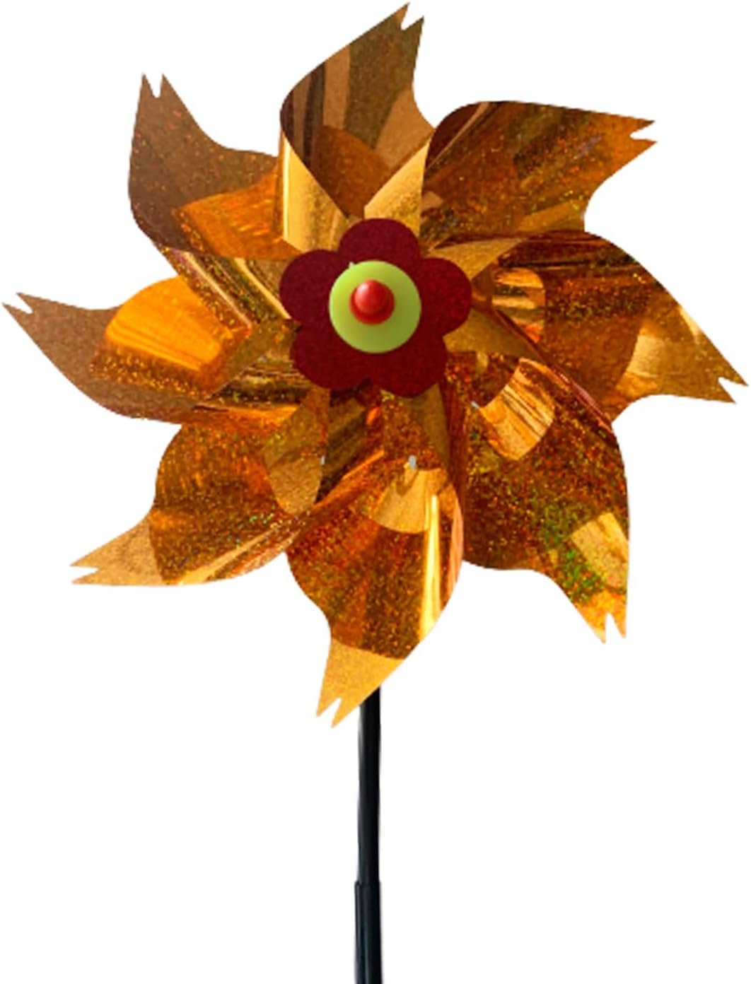 MUUGIY 5 pcs Bird Repellent Pinwheels,Sparkly gold Reflective Pinwheels ...