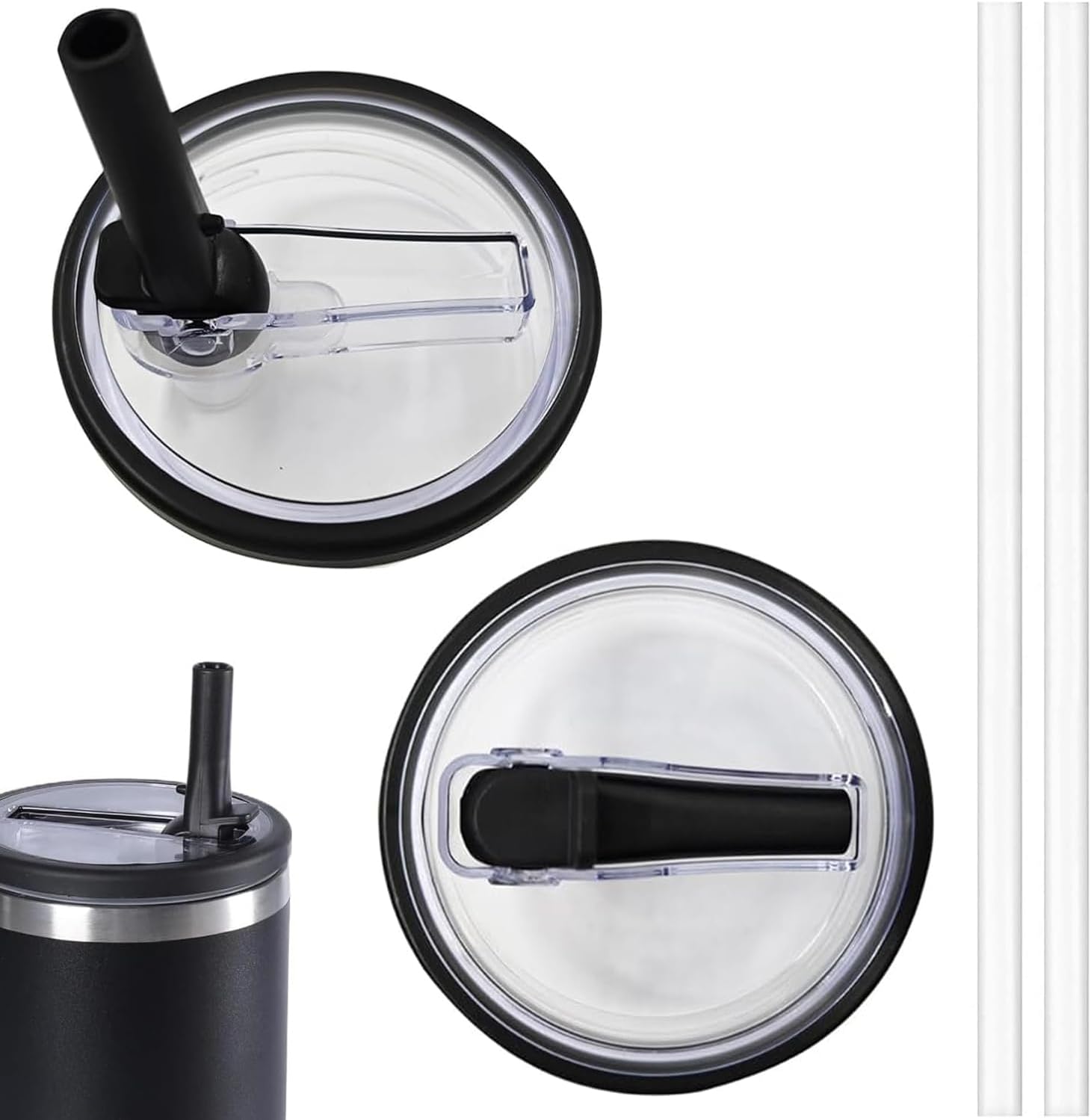 Amazon.com | 40 OZ 2 Pcs Tumbler Flip Straw Lid Replacement Fit for ...