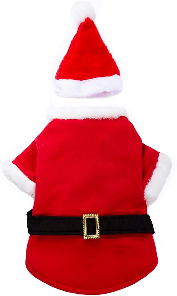 Amazon.com : Coomour 2PCS Dog Santa Costume Chritams Pet Clothes Funny ...
