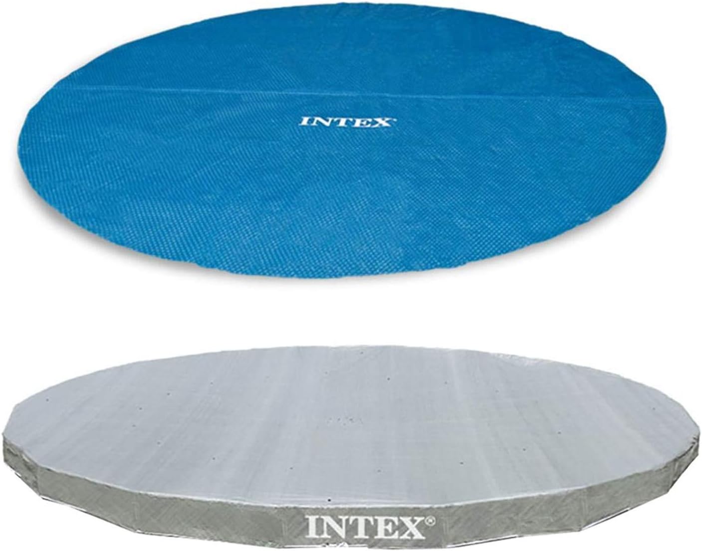 Amazon.com : Intex 18' Round Easy Set Vinyl Solar Cover Bundled with 18 ...