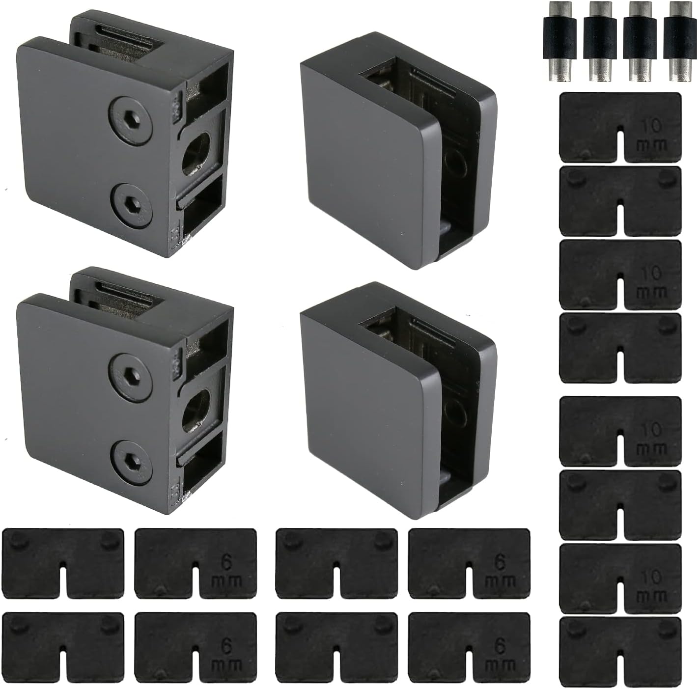 Stainless Steel Square Flat Back Glass Clamp 45 x 45 mm for 1/4" - 3/8 ...