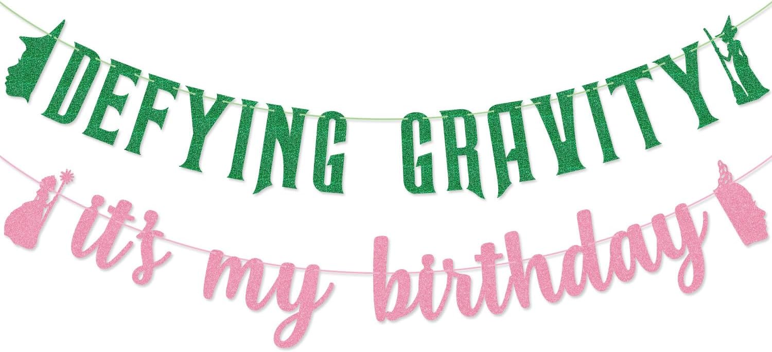 Amazon.com: Defying Gravity It's My Birthday Banner for Witch Birthday ...