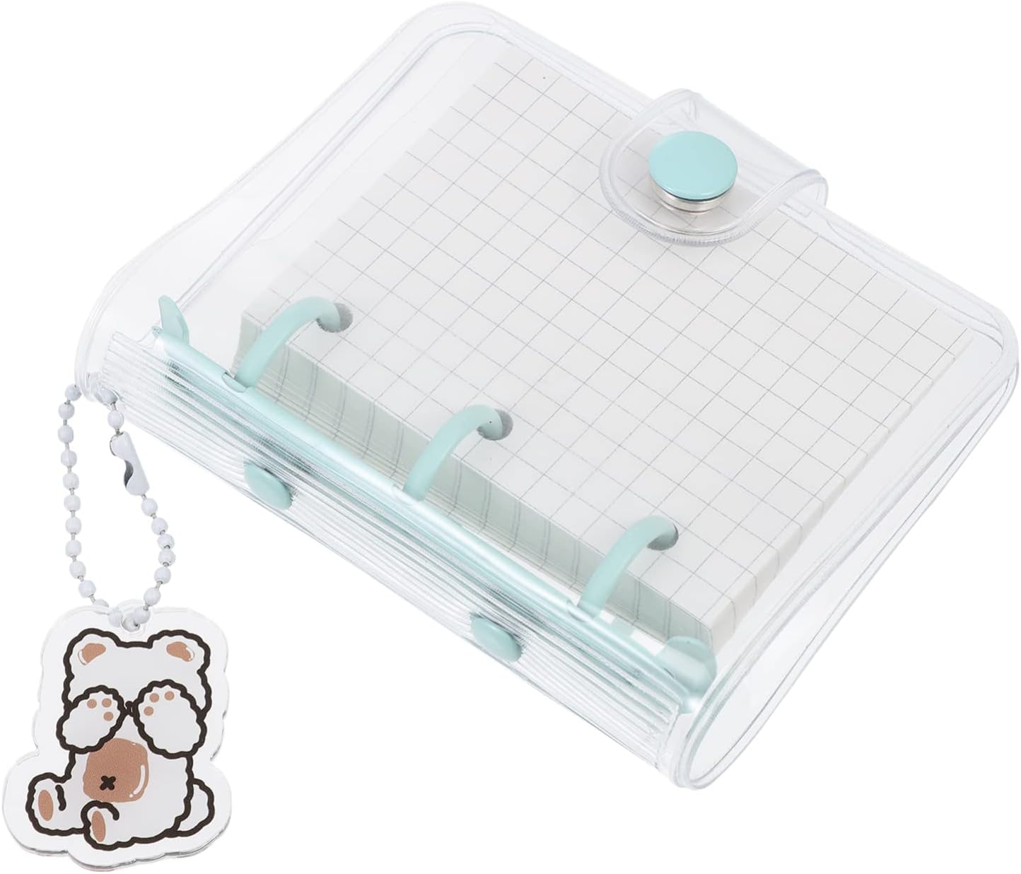 Buy NUOBESTY Mini Transparent Binder Notebook, 3 Ring Binder Covers ...