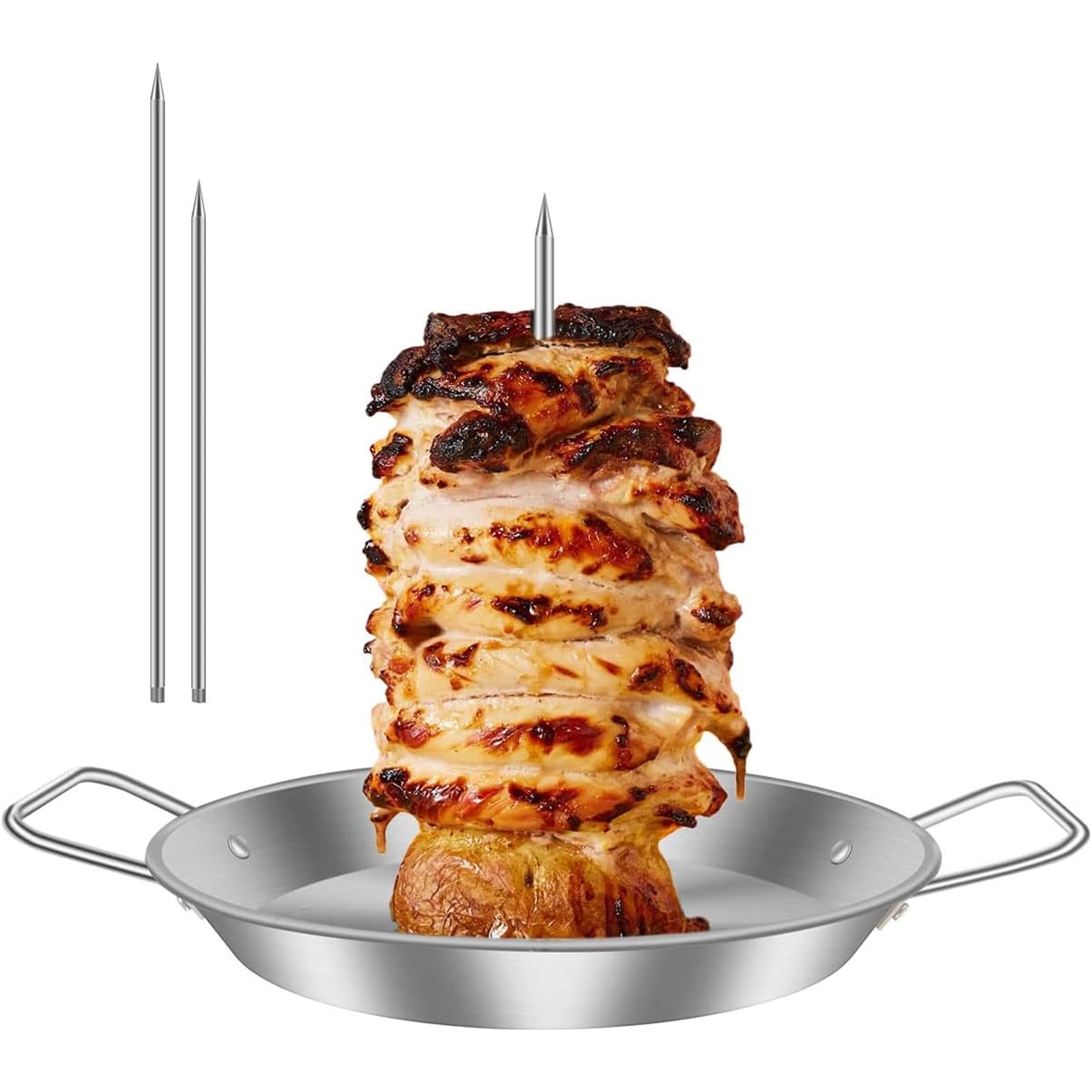 Vertical Meat Skewer, Stainless Steel BBQ Vertical Skewer Grill ...