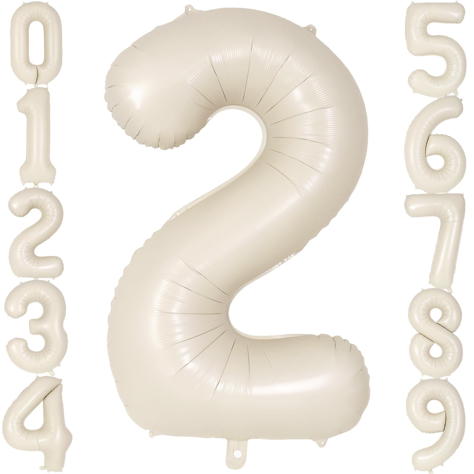 Amazon.com: Cream Number 2 Balloon 40 Inch, Big Large Foil Helium ...