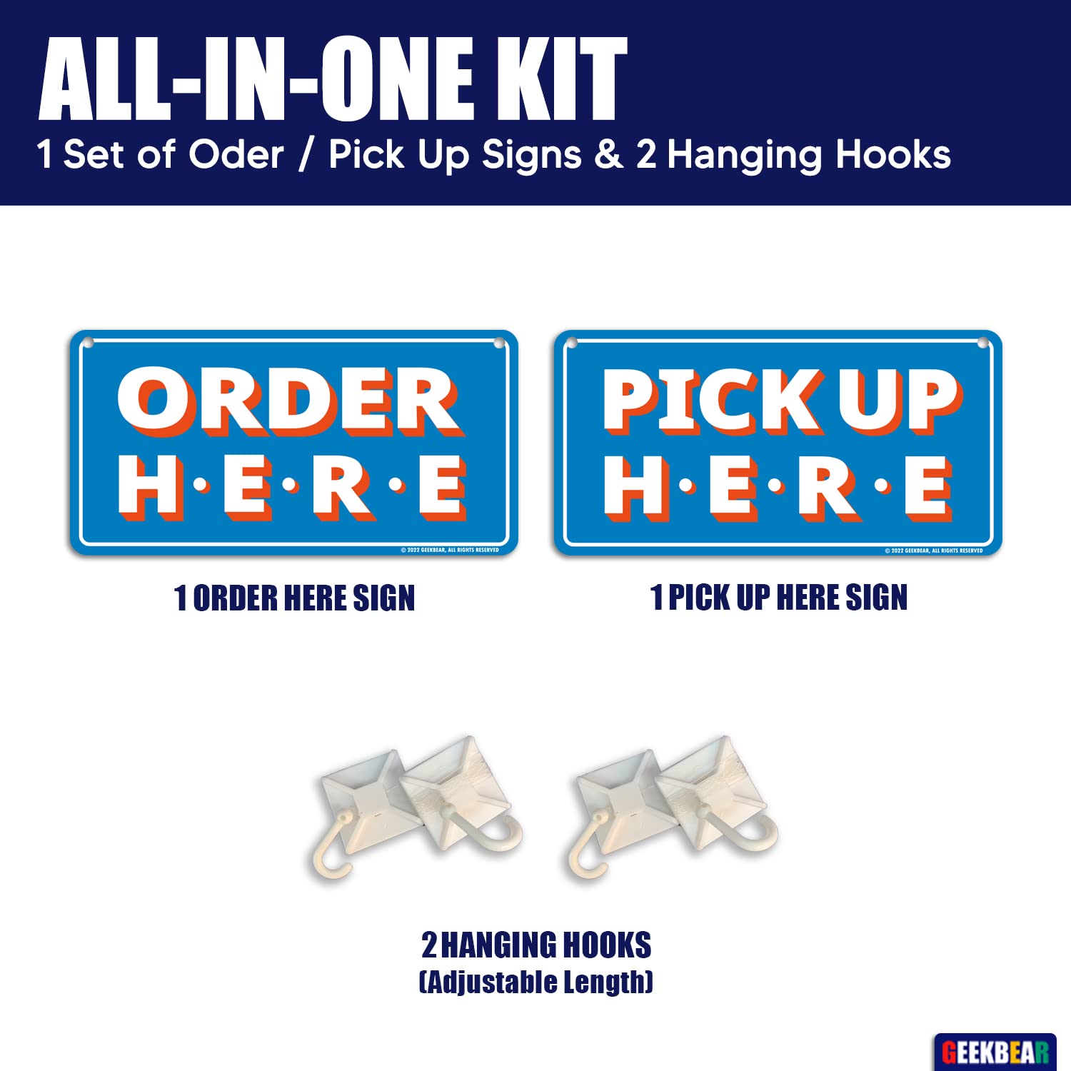 Snapklik.com : GEEKBEAR Order Here And Pick Up Here Signs (Black) - 2 ...