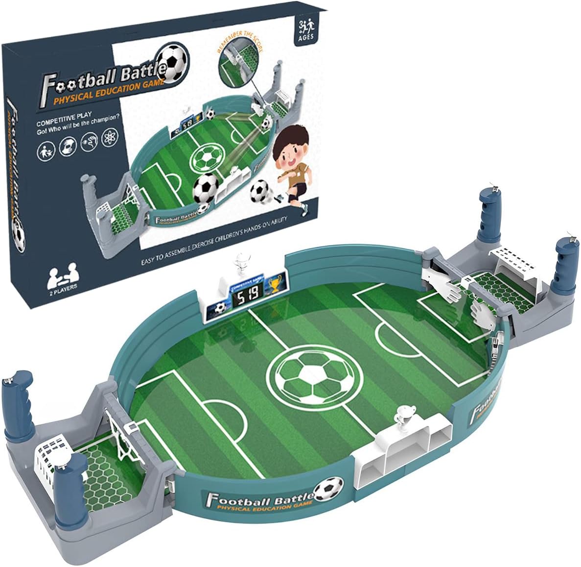 Football Table Interactive Tabletop Soccer Pinball, Mini Desktop Sport ...