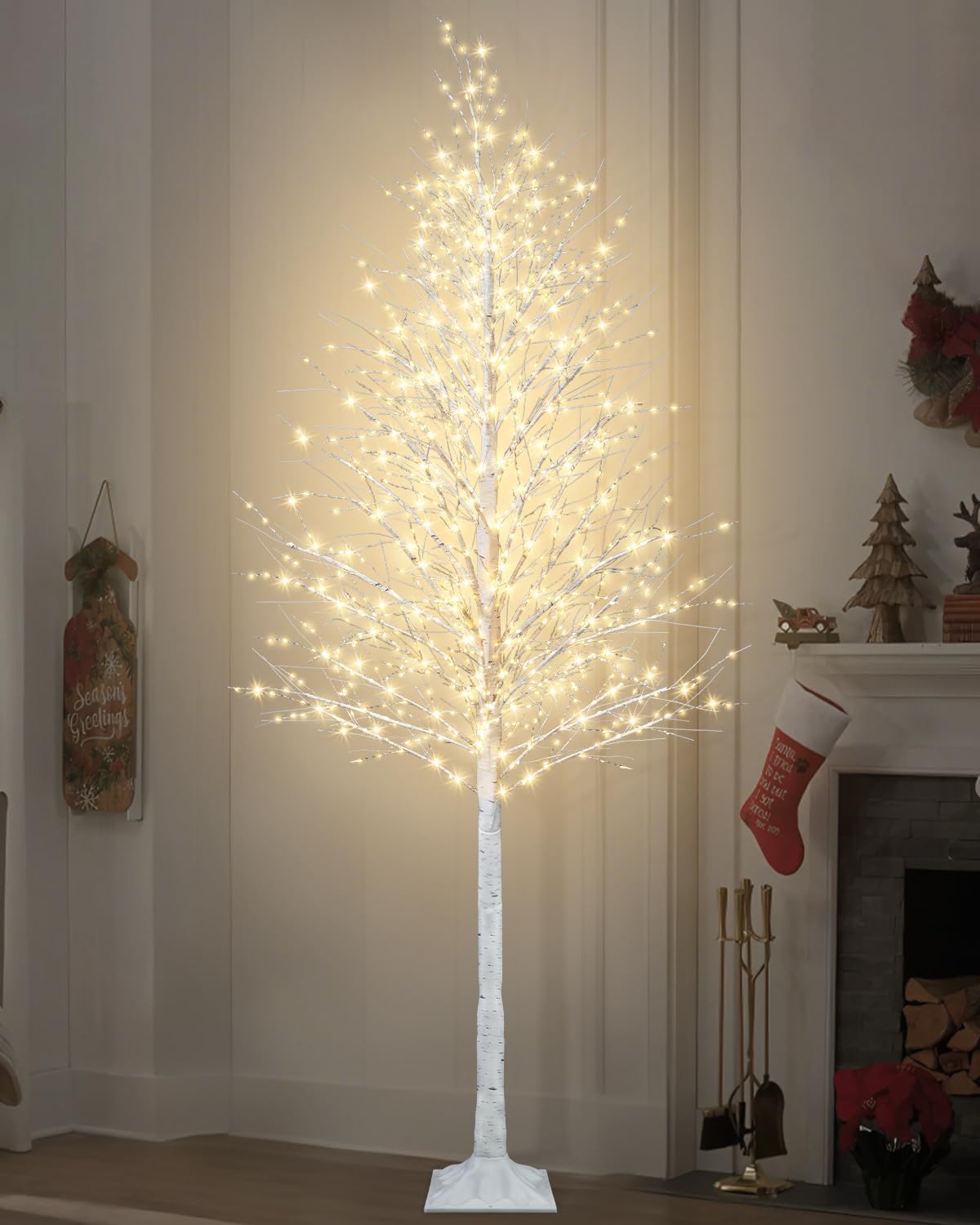 Amazon.com: Uieke 7FT Lighted Birch Twig Tree with 1200 LED Warm White ...