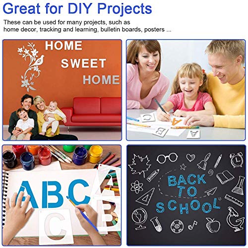 LYPER 10x10Inch Letter Stencils Set, 26Pcs Plastic Reusable Scale ...