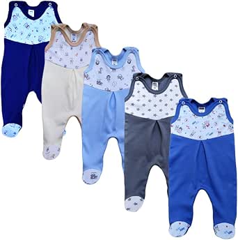 MEA BABY Unisex Strampler mit Aufdruck, Baumwolle, 5er Pack. Baby ...