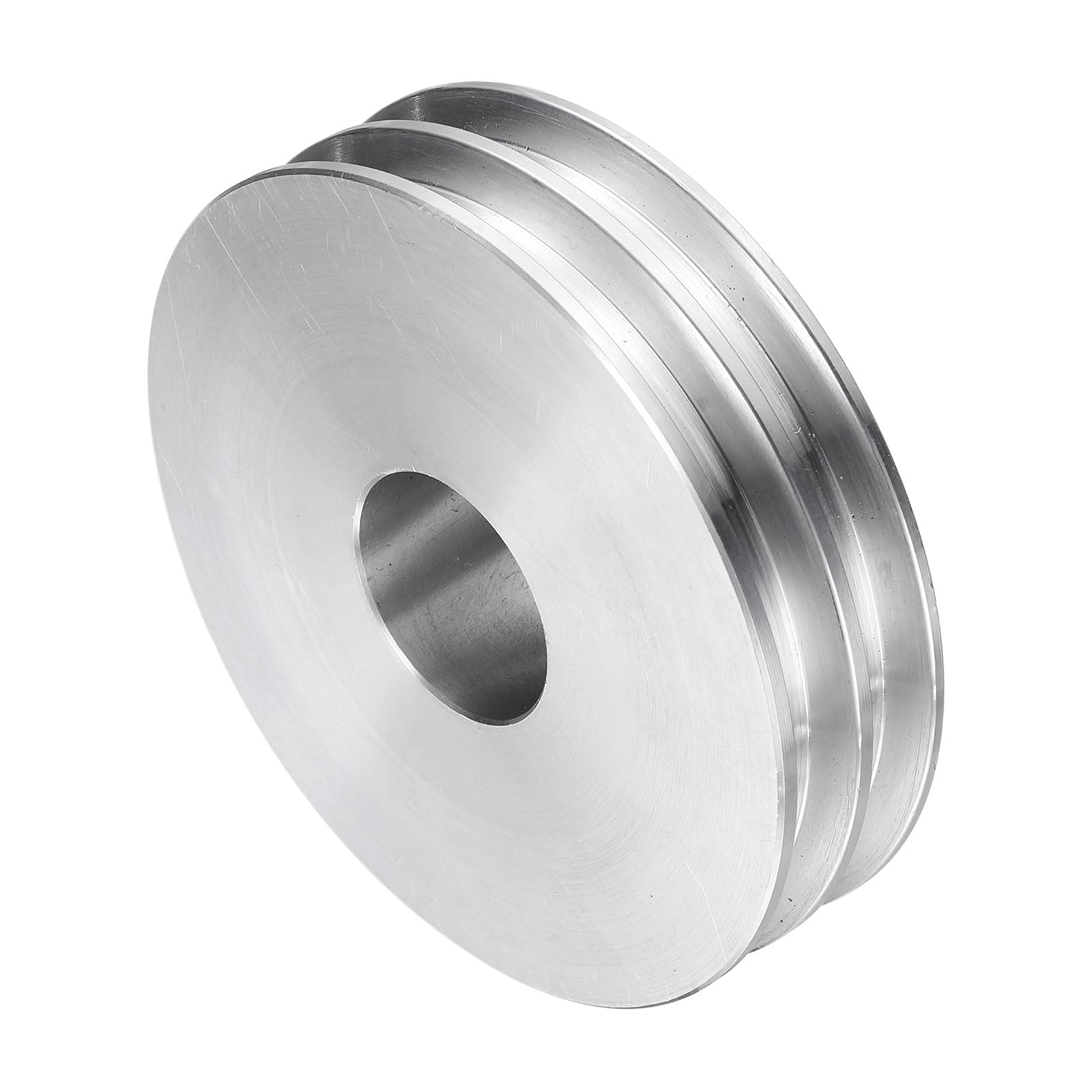 uxcell V-Type Pulley 24mm Bore 80mm Outer Dia Double Groove Aluminum ...