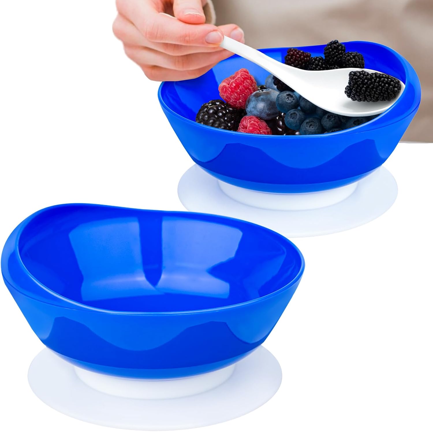 Amazon.com: 2Pack Spill Proof Scoop Bowl with Non-Skid Suction Base ...