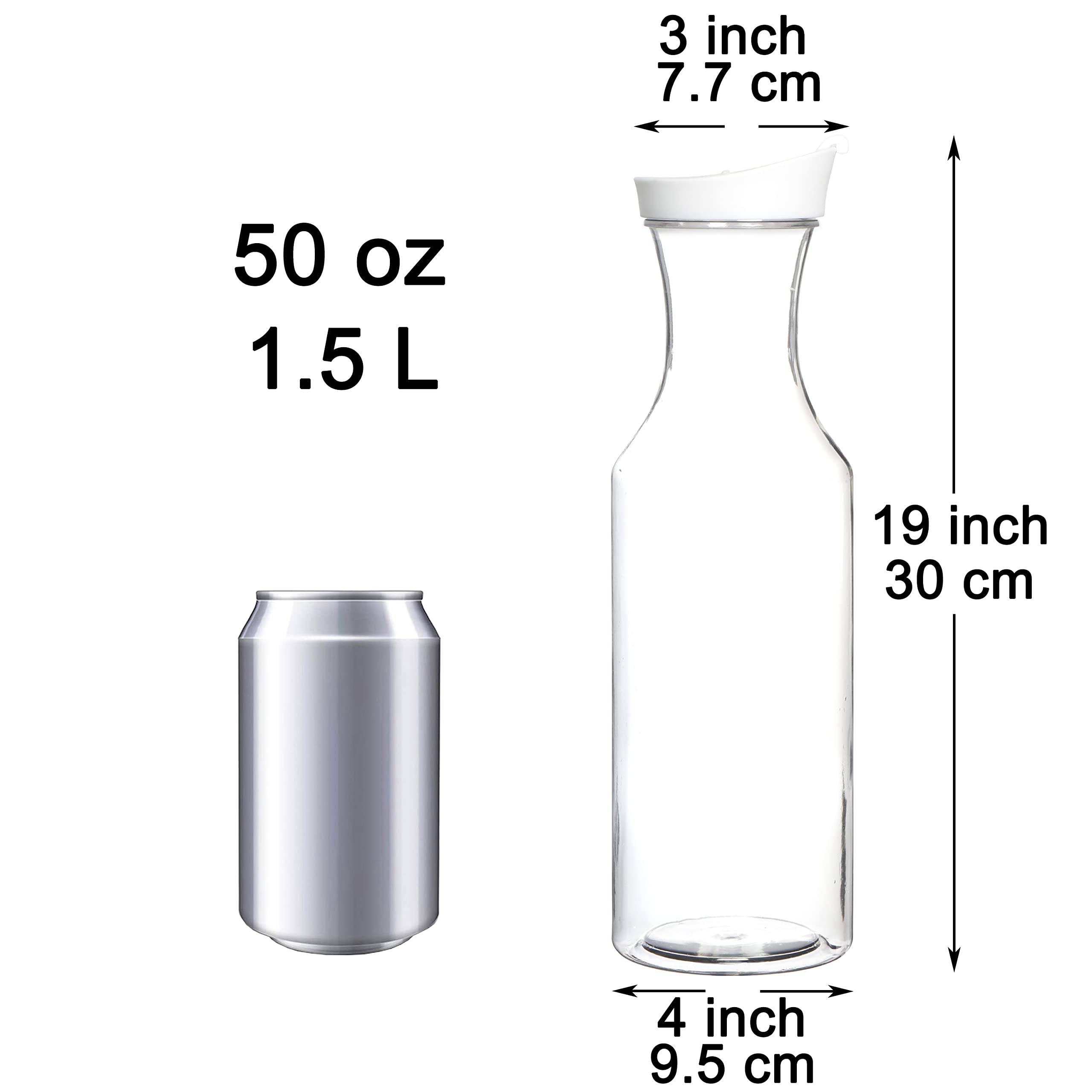 Snapklik.com : Youngever 2 Pack 50 Ounce Plastic Carafe, Reusable Clear ...