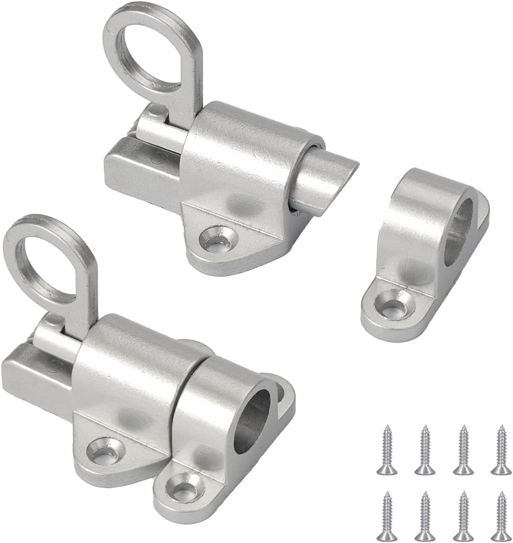 Pack of 2 Automatic Locking Door Bolts, Automatic Spring Lock with ...