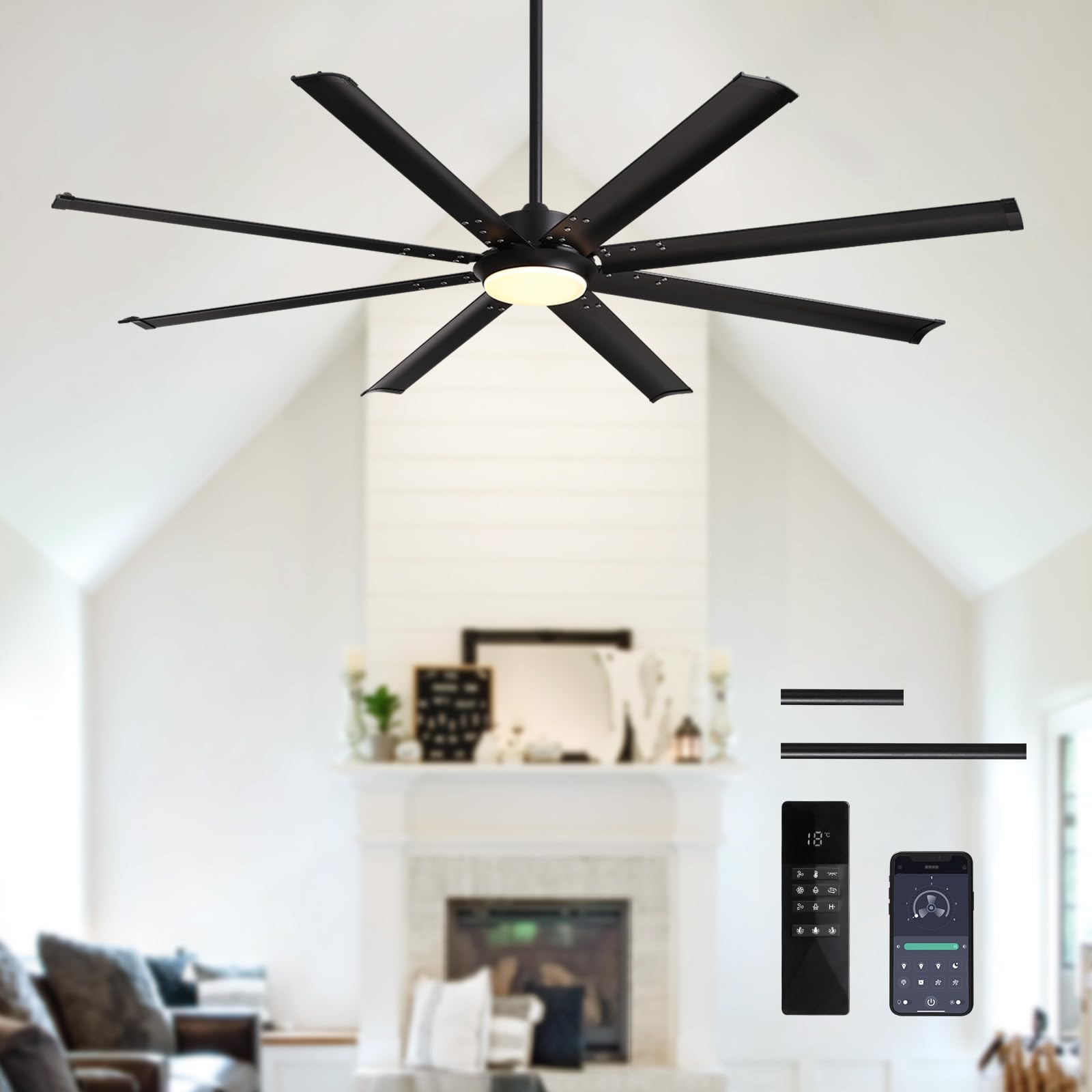 Industrial Home Ceiling Fans Ohniyou 96" Large Industrial Ceiling Fan