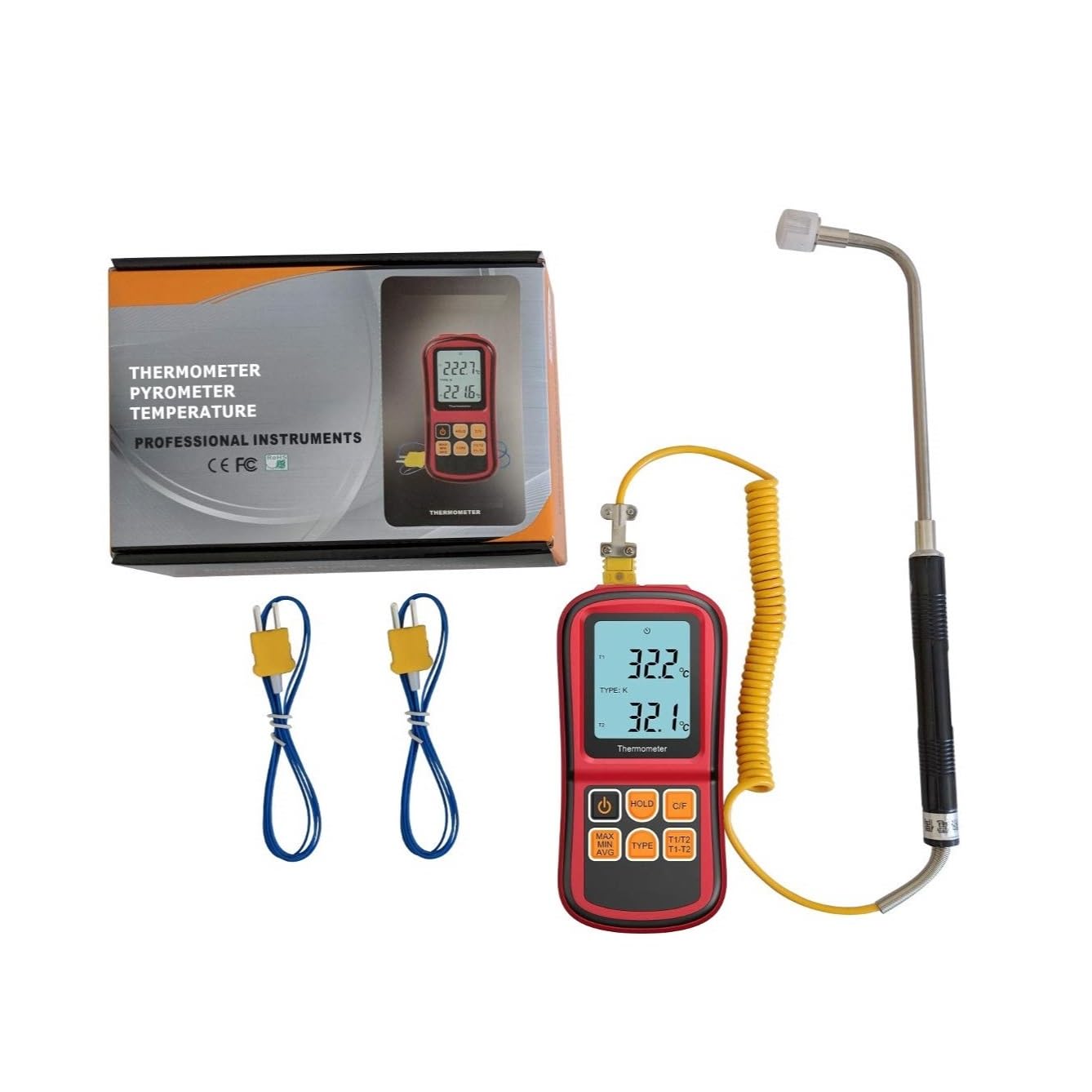 Digital Surface Pyrometer Thermometer Temperature: Amazon.com ...