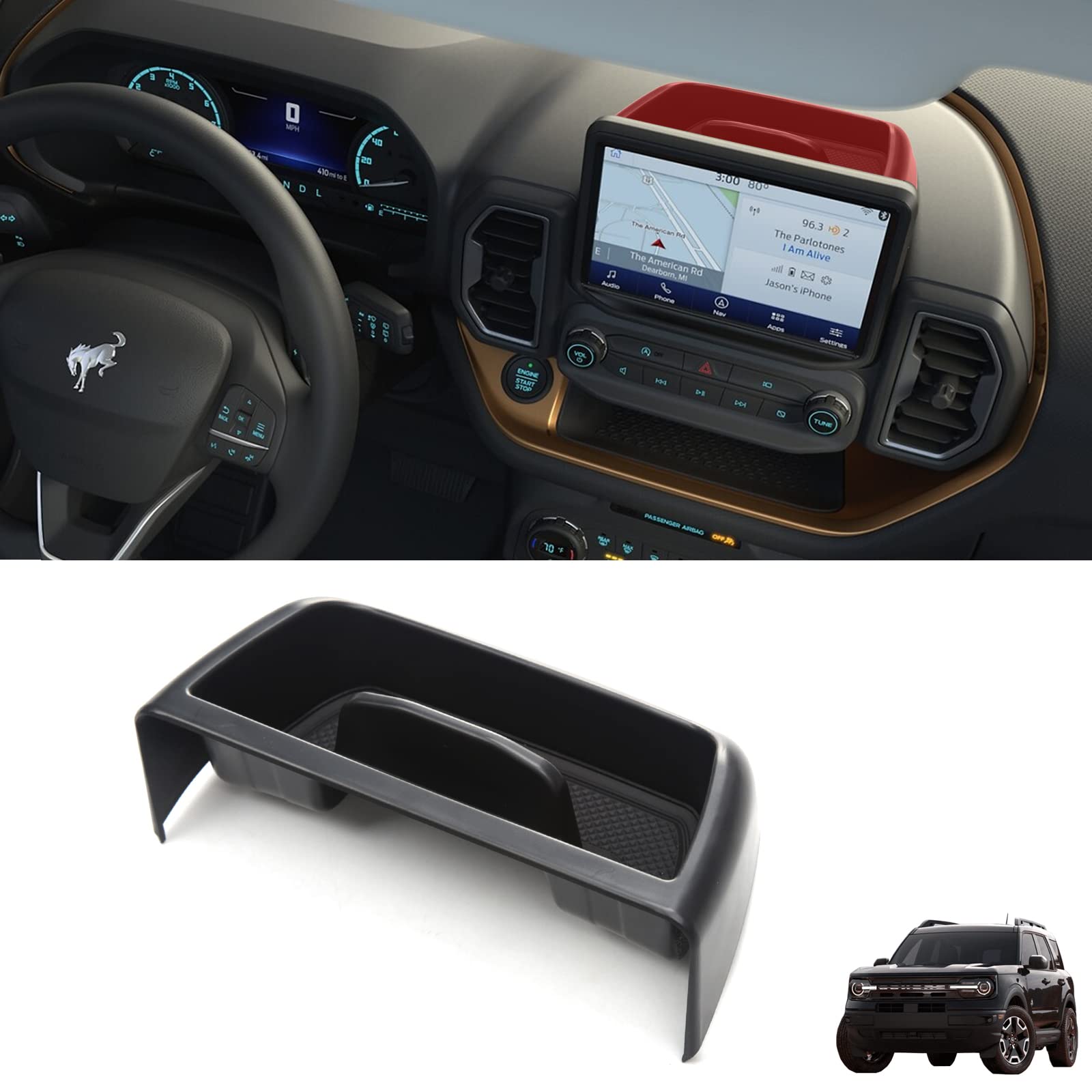 Buy ROFITDS Dash Center Console Dash Storage Tray for Ford 2021 Bronco ...