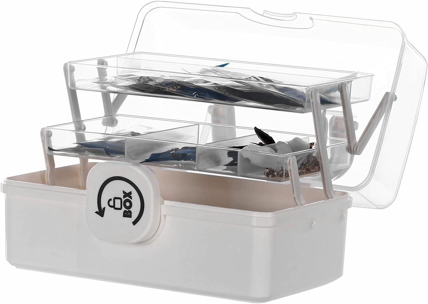 Amazon.com: Saim First Aid Organizer Box Medical Box Transparent 3-Tier ...