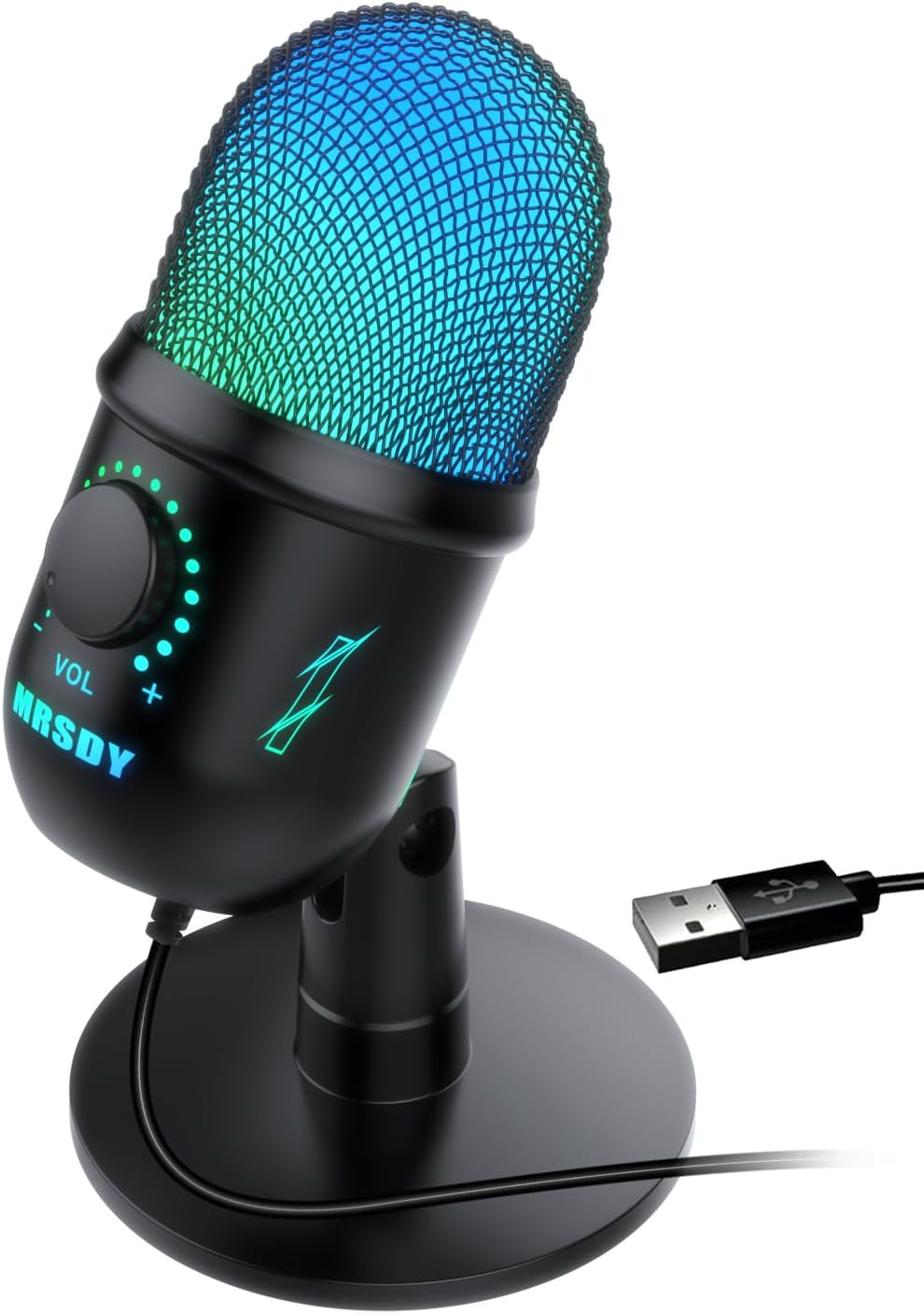 Amazon.com: MRSDY USB Gaming Microphone, Plug & Play, Podcast Condenser ...