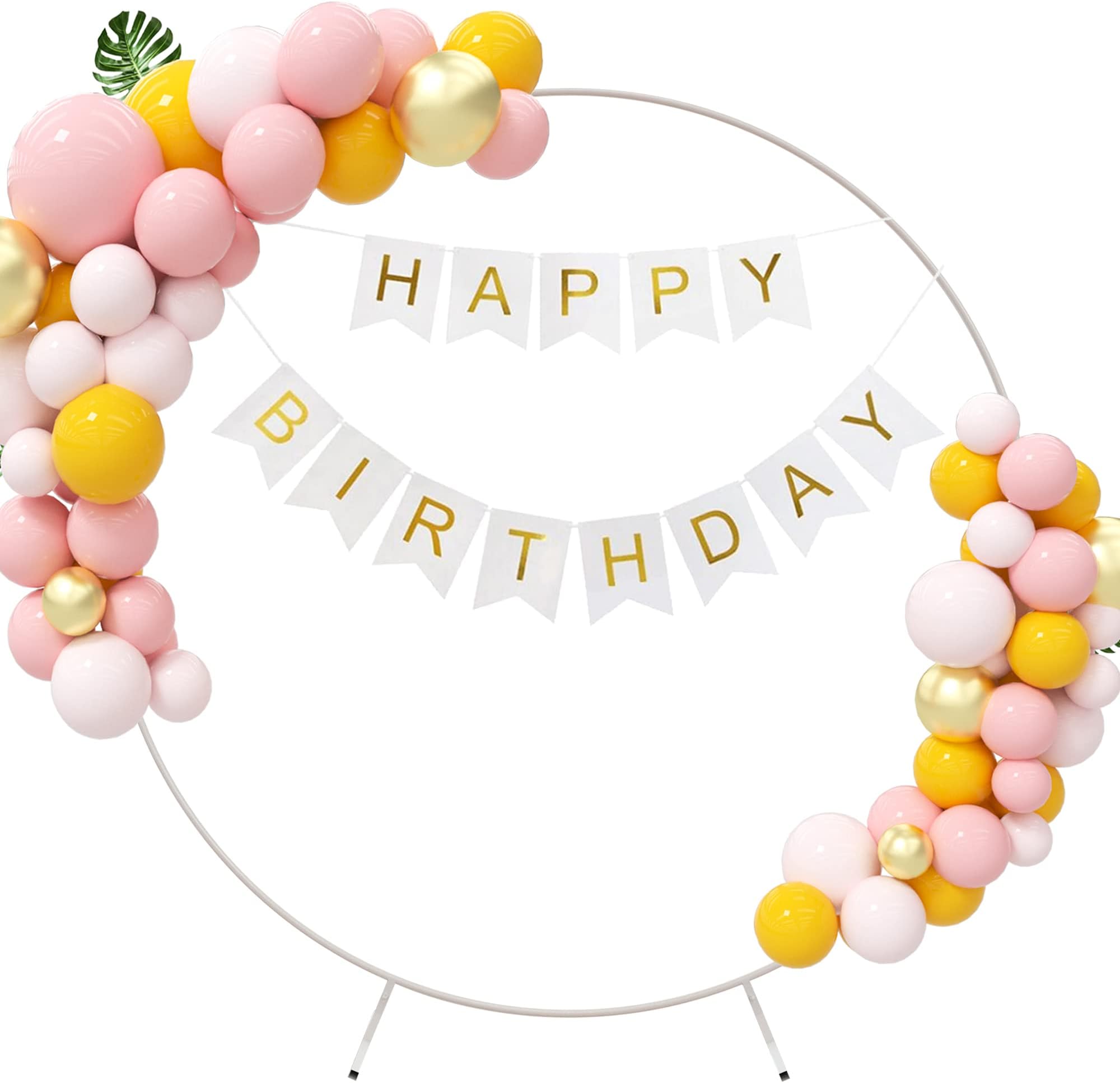 Amazon.com : Fomcet 7.2FT Gold Wedding Arch Metal Round Backdrop Stand ...