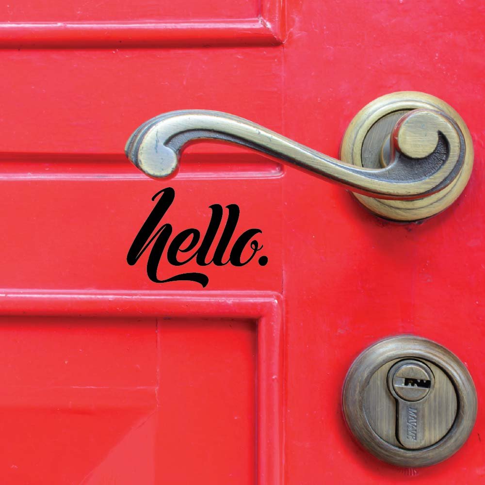 Amazon.com: Yoonek Graphics Hello Decal Sticker for House Door, Wall ...