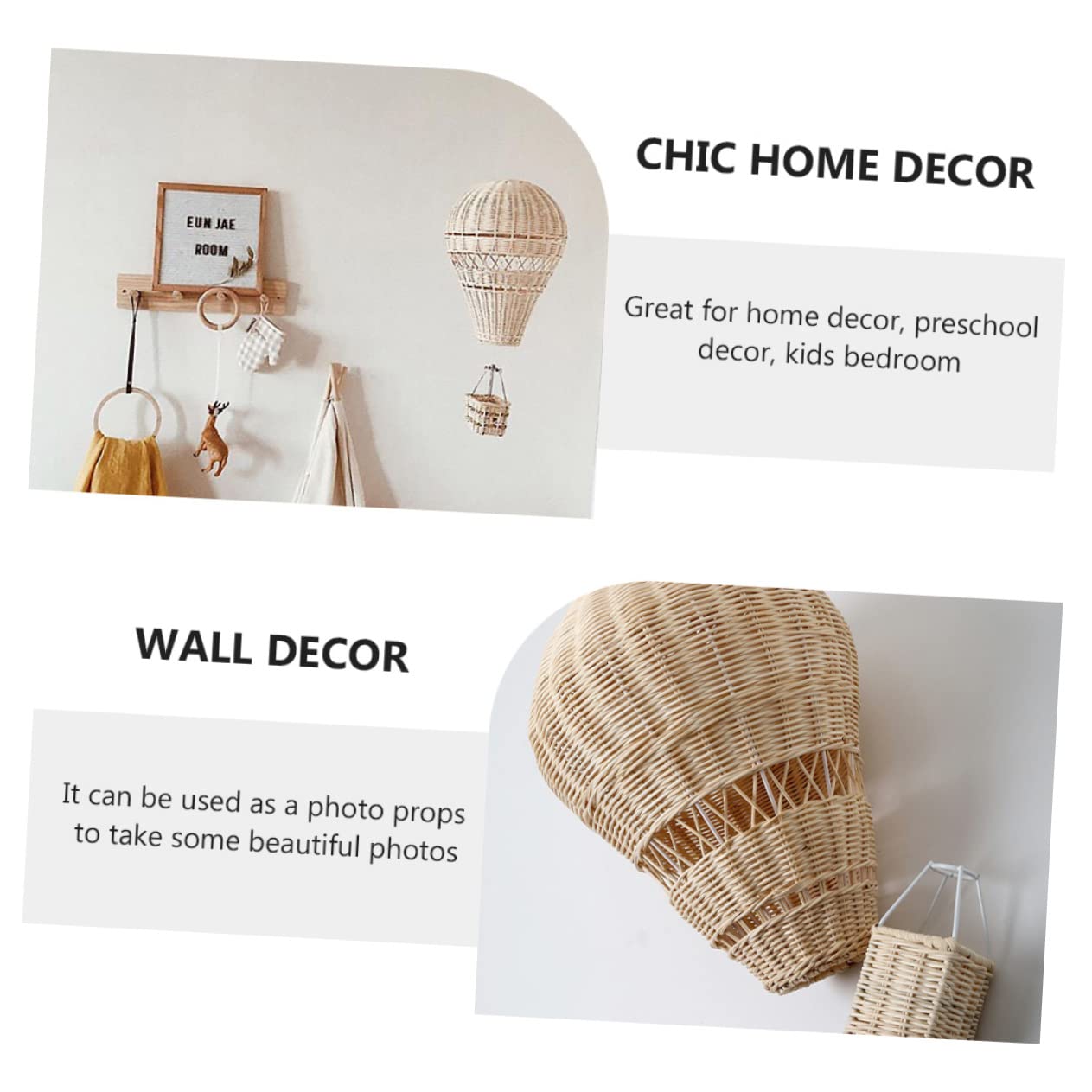 Toyvian 2pcs Rattan Hot Air Balloon Rattan Hot Air Balloon Decor Hot ...