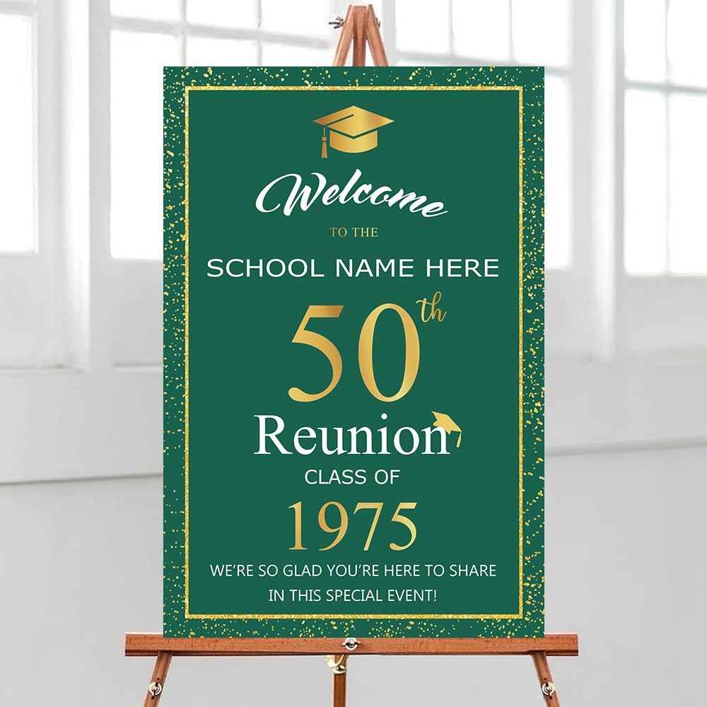 Amazon.com : Personalized Class Reunion Welcome Sign, 50th Class Reunion Sign, Class Reunion ...