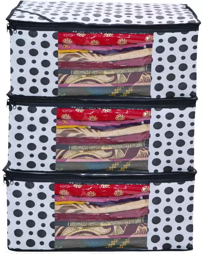 Perpetual Saree Organizer For Wardrobe - Foldable Saree Covers With Zip ...