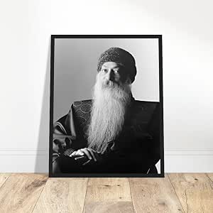 Amazon.com: Osho Rajneesh Wooden Frame Poster, Spiritual Home Wall ...