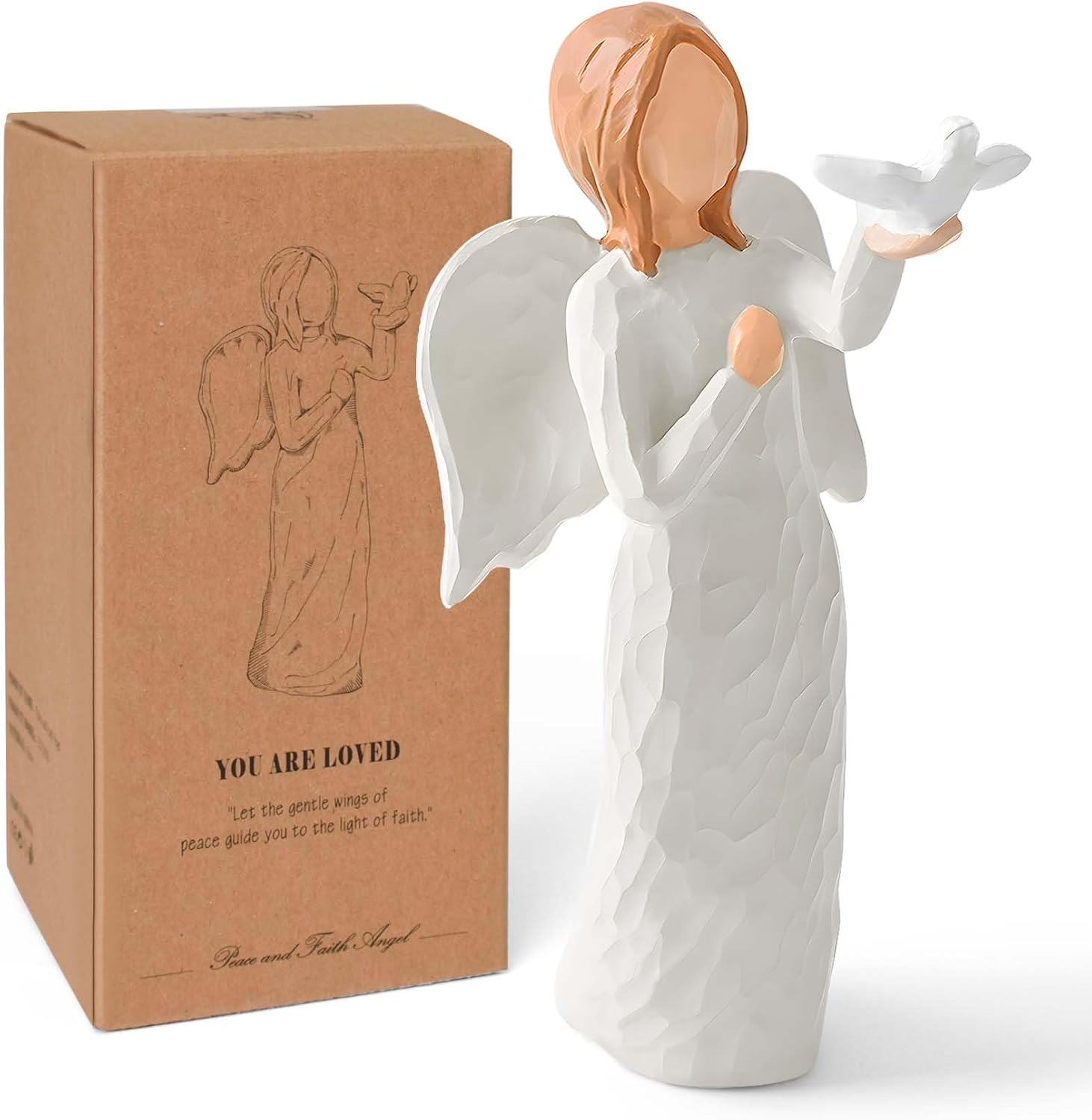 Angel Figurines for Women, Statue Holding Doves Figurine, Sympathy ...