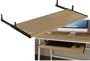 Amazon.co.jp: Sliding Keyboard Tray Wooden Underdesk Keyboard Tray ...