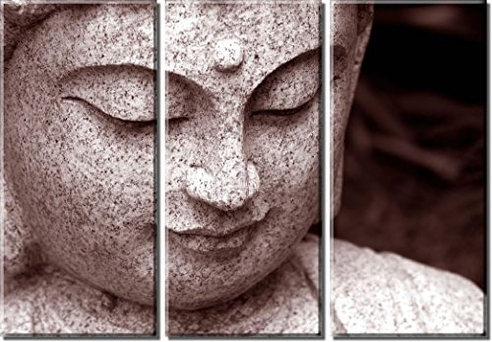 Amazon.com: Fun Squares Framed Huge 3-Panel Buddha Spiritual Zen Art ...