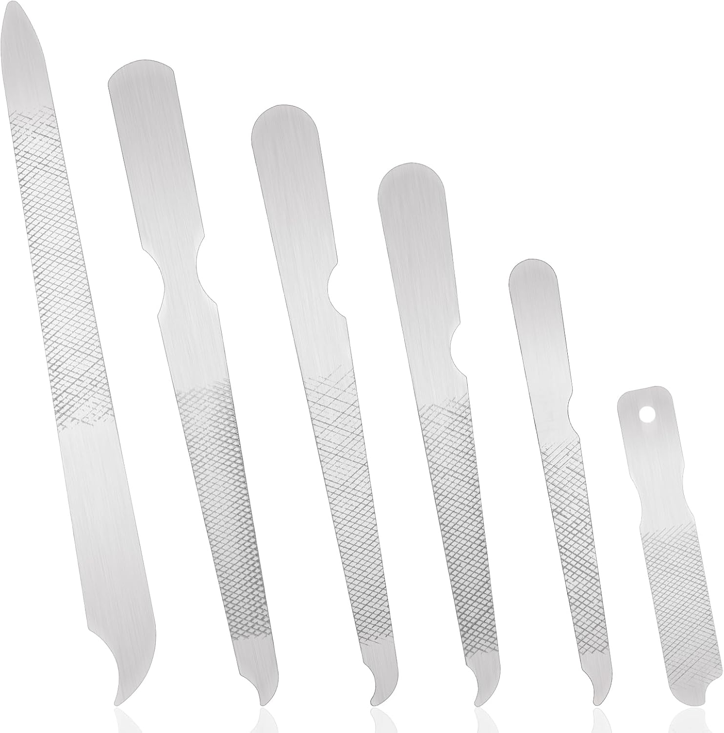 Amazon.com : Dimeho 6PCS Metal Nail File for Natural Nails, Stainless Steel Nail Files Double ...