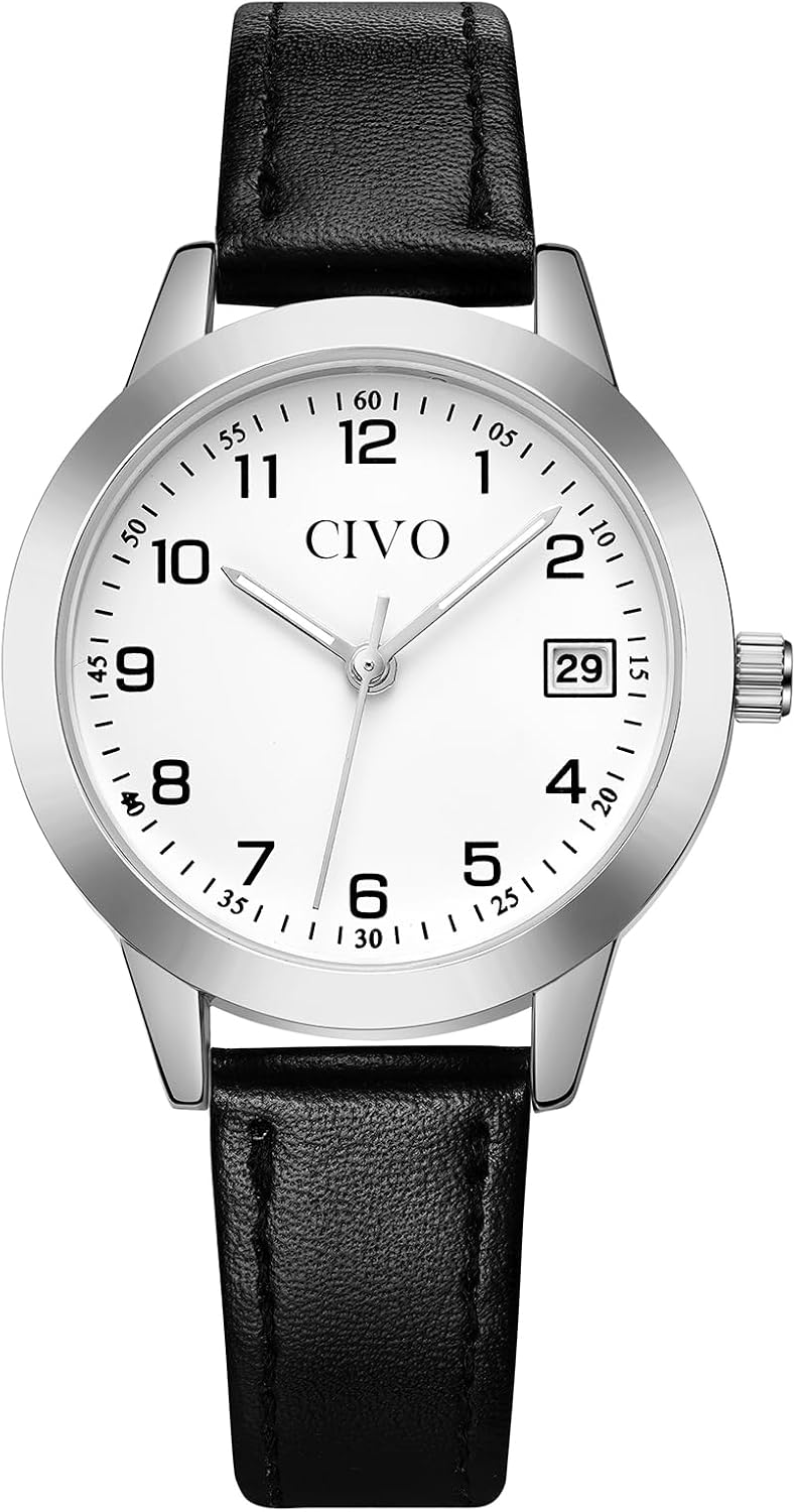CIVO Ladies Watches for Women Analog: Black Easy to Read Date Wrist ...