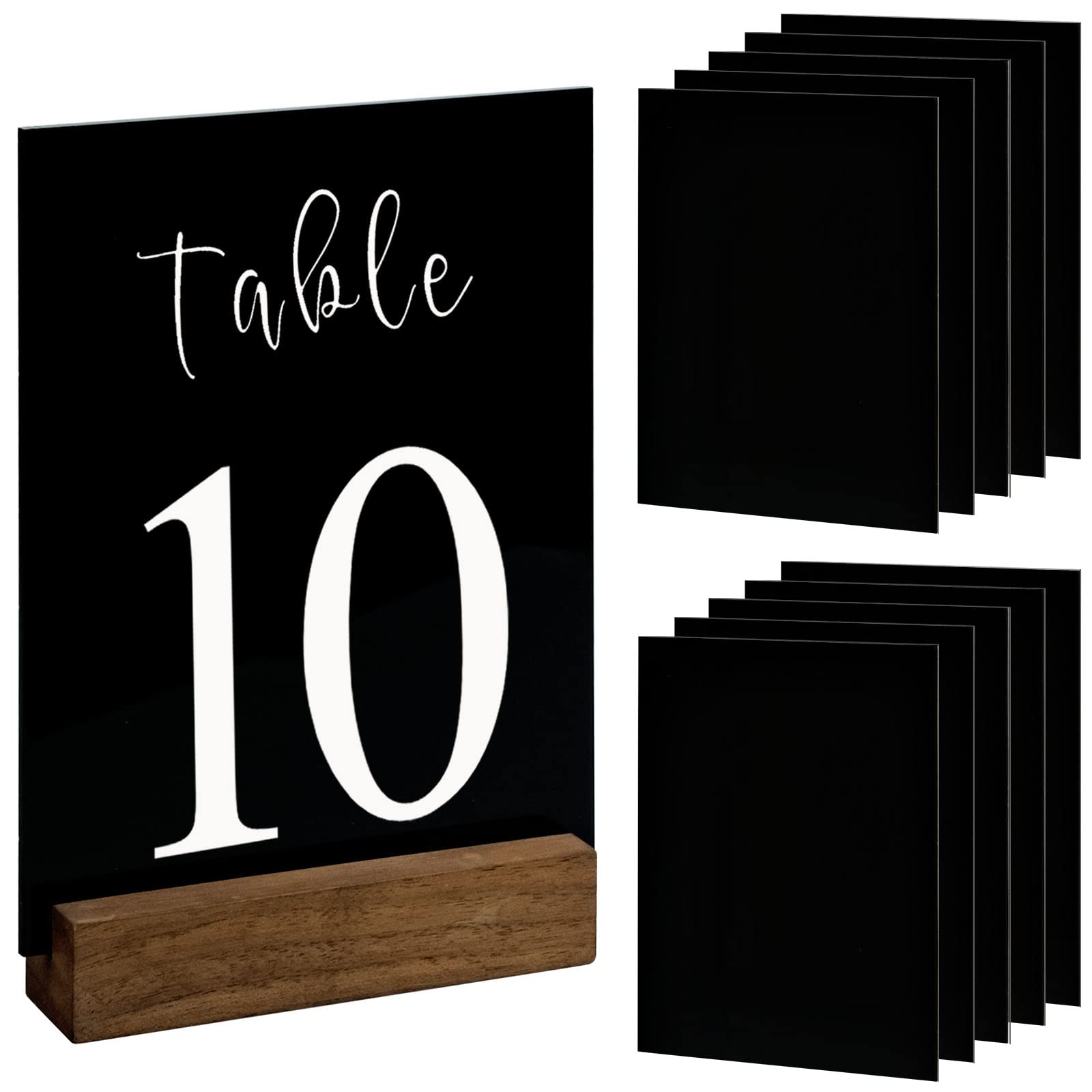 Amazon.com: 10 Pack Black Acrylic Sign Blanks for Table Numbers, 5 x 7 ...