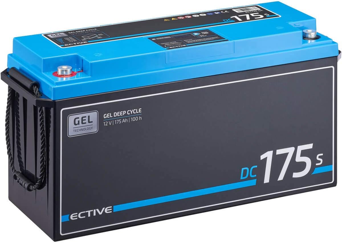 ECTIVE Gel Batterie DC175SC - 12V, 175Ah, mit Nachfüllpacks, LCD-Display - Deep Cycle VRLA ...