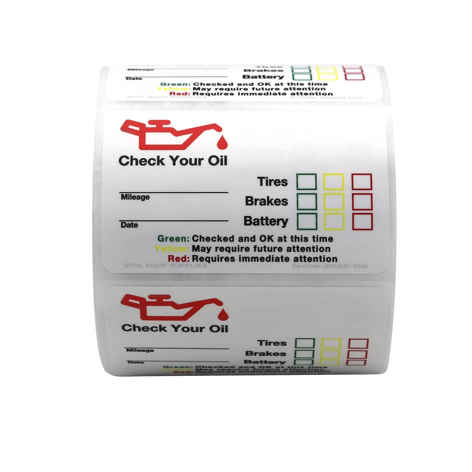 Amazon.com: Tire, Brake, and Battery Oil Change Stickers for Auto Shop ...