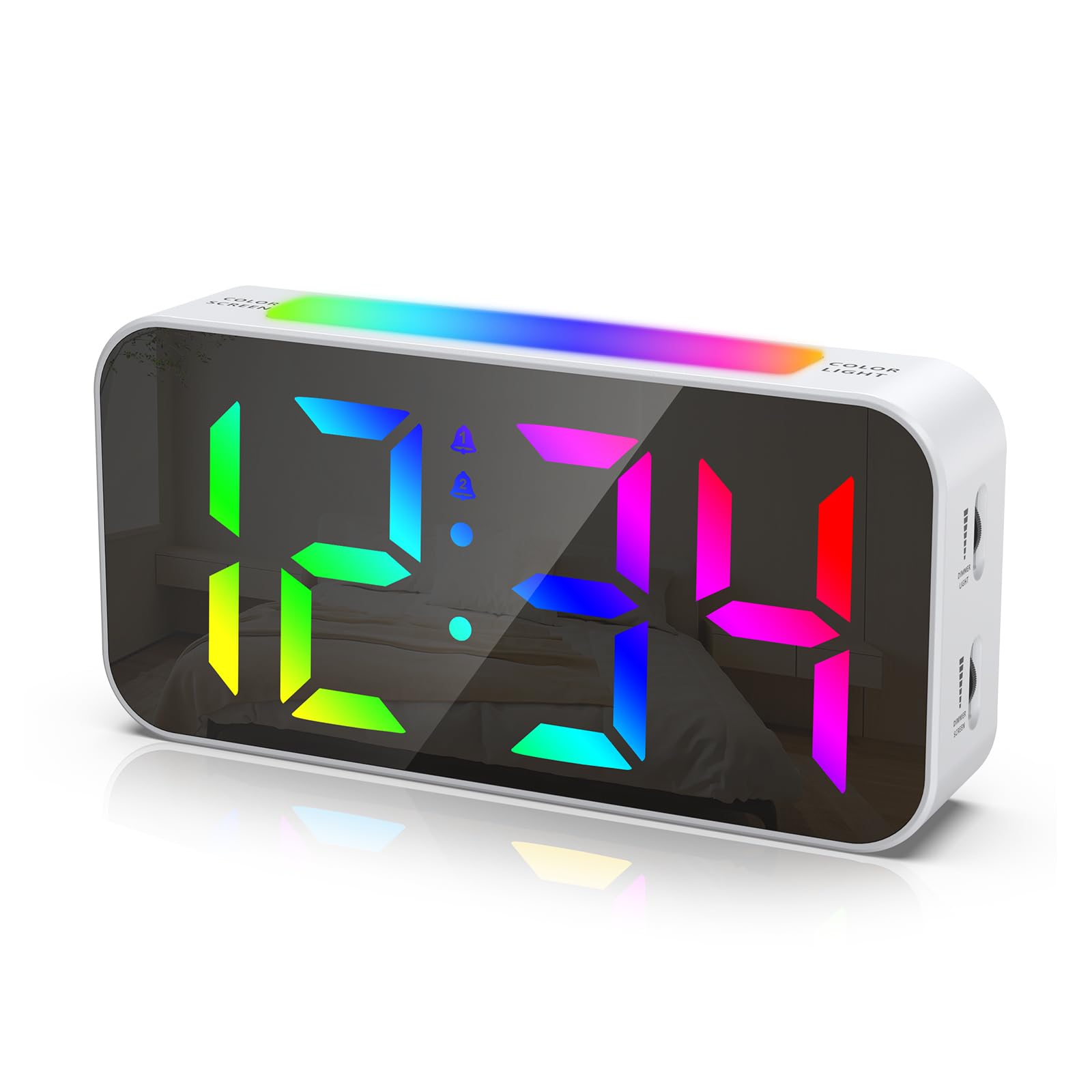 AMIR Digital Clock, RGB Digital Alarm Clock with 10-Color Night Light ...