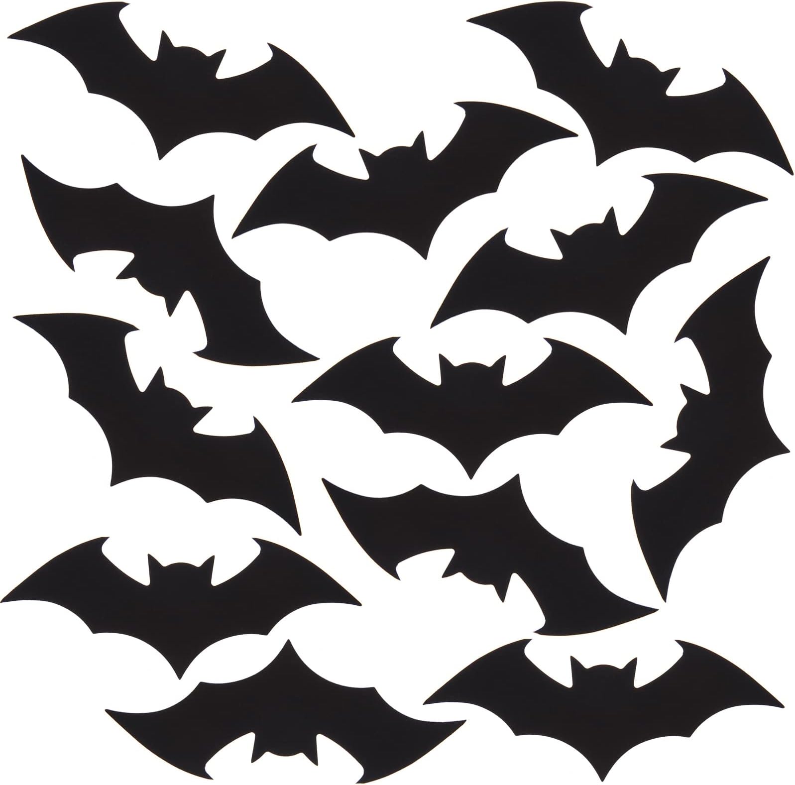 Amazon.com: 72 Pcs Bat Cut-Outs Paper Halloween Cutouts Black Bats ...