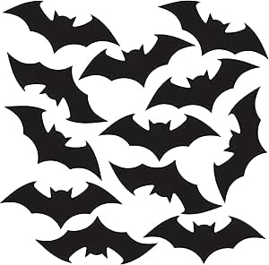 Amazon.com: 72 Pcs Bat Cut-Outs Paper Halloween Cutouts Black Bats ...
