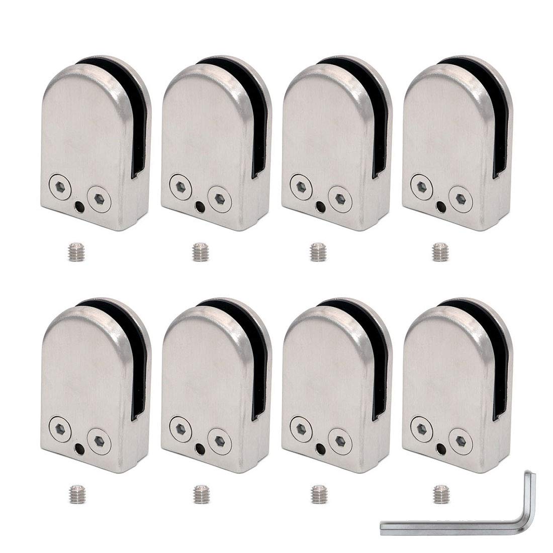 Set of 8 NUZAMAS Glass Clamps Suitable for 10-12mm Glass Panel ...