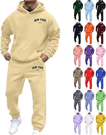 Amazon.com: Sweatsuits Men 2 Piece Outfit Women Fall Winter Fashion ...