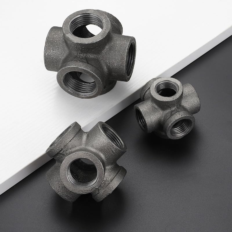Snapklik.com : 1" Pipe Fittings 6-Way Side Outlet Tee - 4 Pack ...