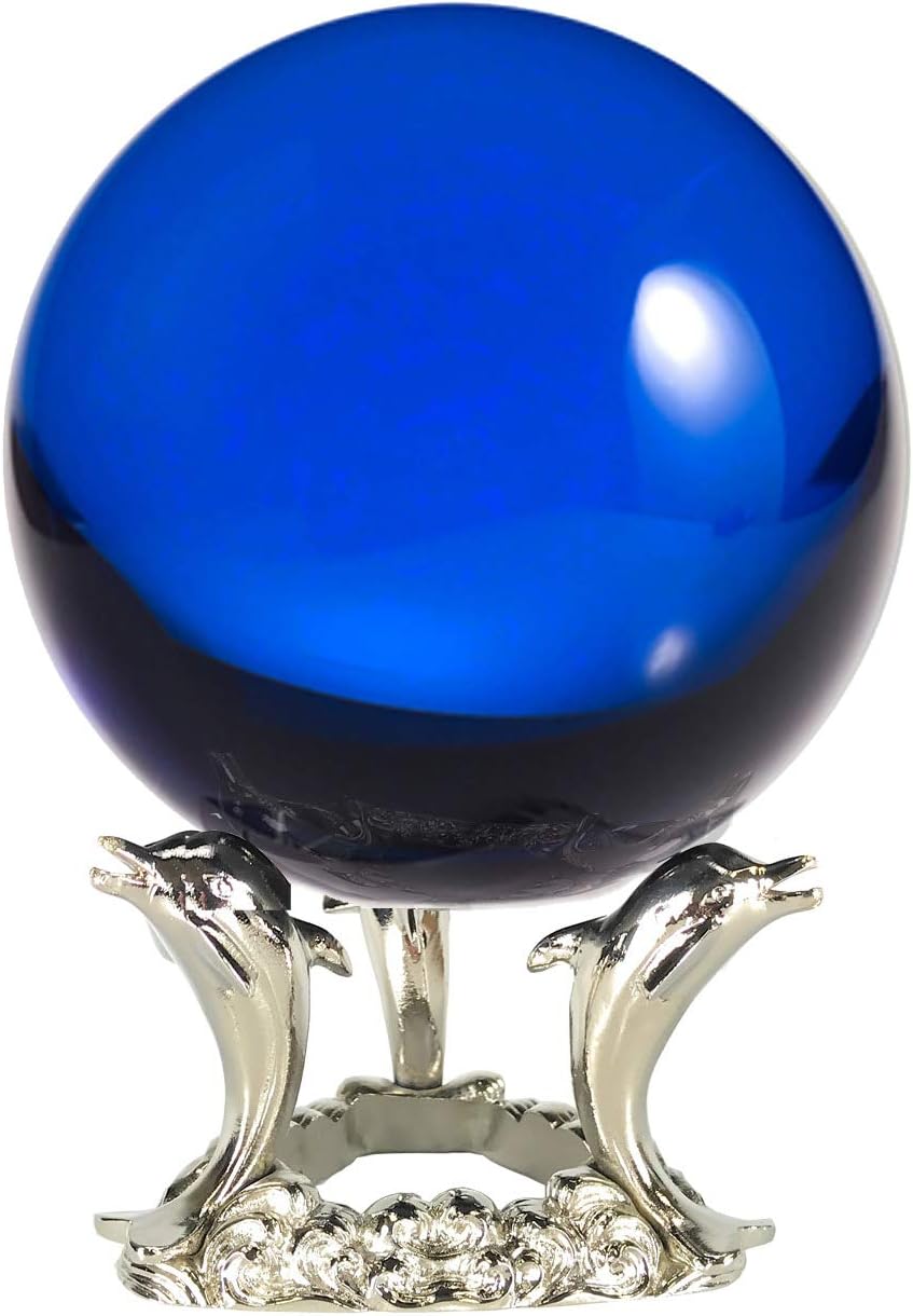 Amazon.com: Amlong Crystal Blue Crystal Ball 110mm (4.2 in.) with ...