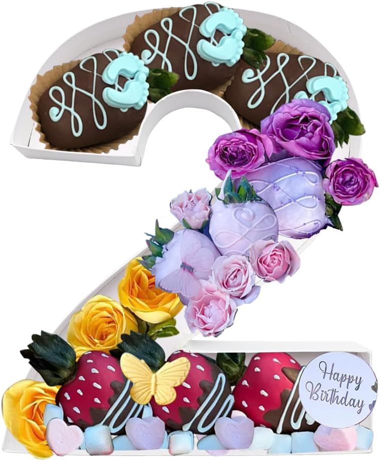 Amazon.com: Paper Mache Cardboard Number Fillable Cutout Tray Sweet ...