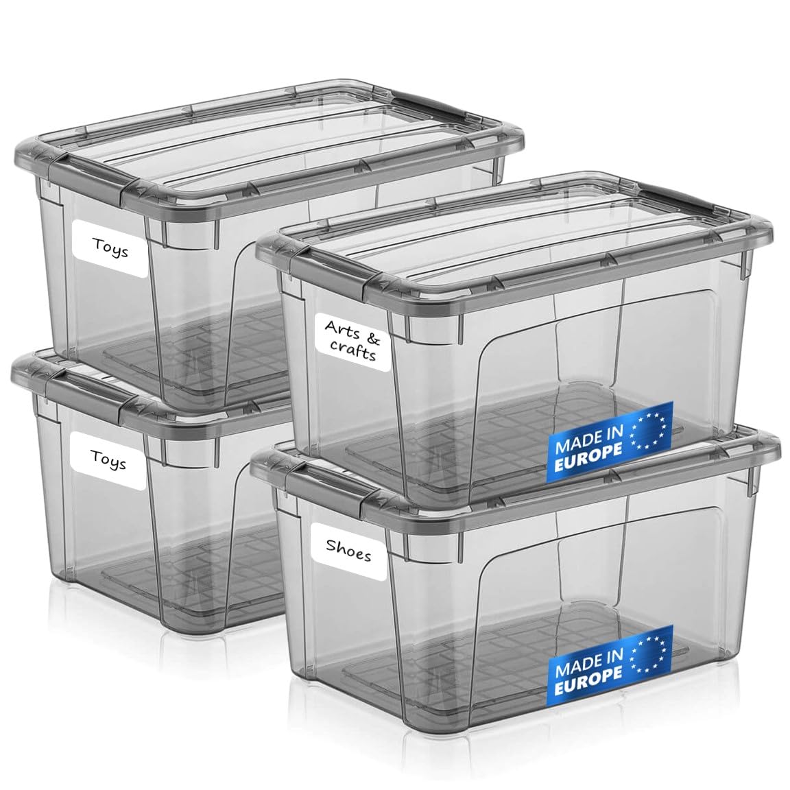 Amazon.com - Tribello 6 Quart Storage Containers with Lids, Plastic ...